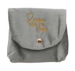 Coin Pouch-Flannel Rejoice In Hope, Grey | Cru Media Ministry